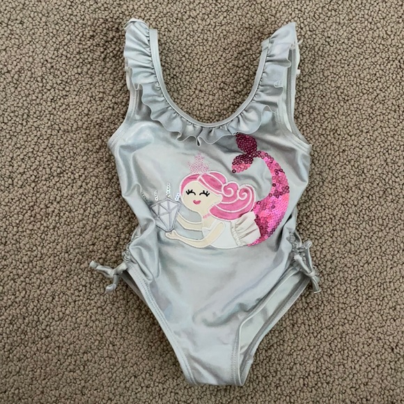 Flapdoodles | Swim | Flapdoodles Girls Swimsuit 2t Silver And Pink ...